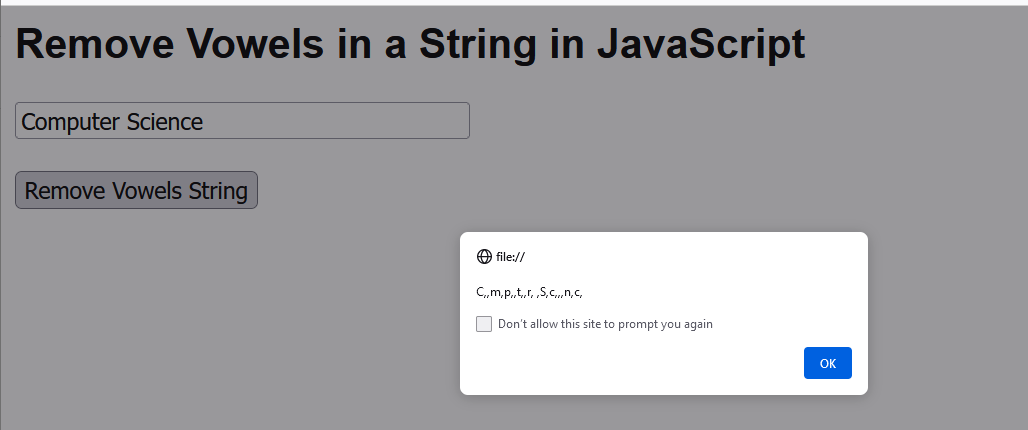 Remove Vowels in a String in JavaScript - Free Computer Programming ...