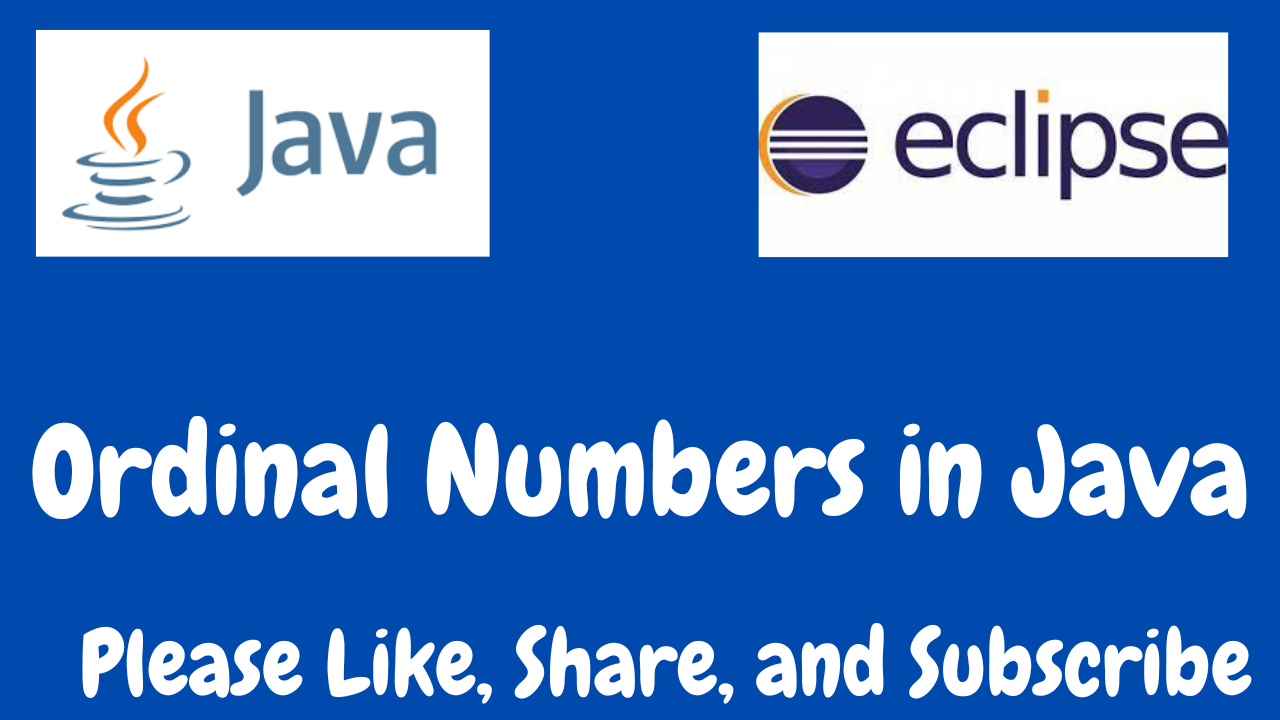 Ordinal Numbers in Java - Free Computer Programming Source Codes To All
